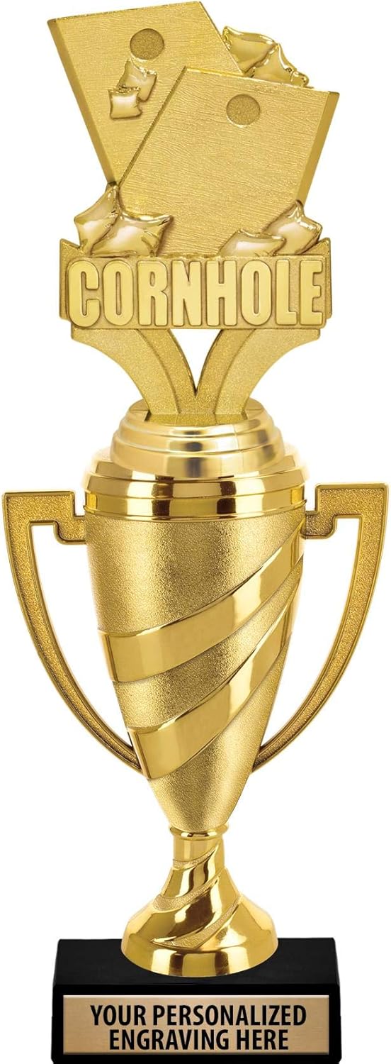Amazon.com : Crown Awards Cornhole Trophy, 14" Gold Cup Cornhole ...