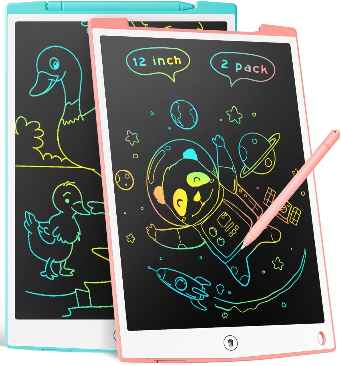 Amazon.com: Genialba 2 Pack LCD Writing Tablet 12-Inch Colorful Doodle ...