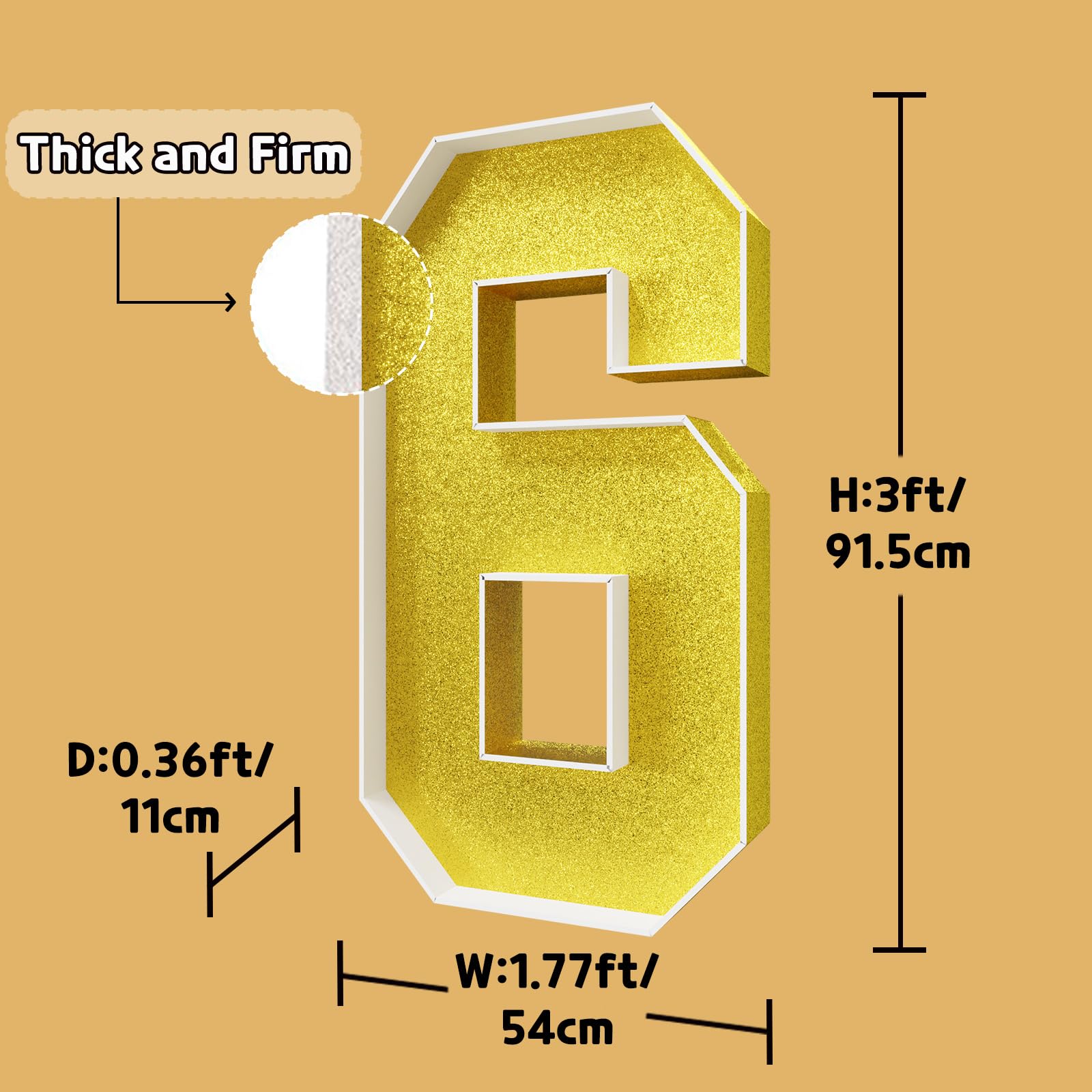 Snapklik.com : Imprsv 3FT Gold 60th-Birthday Decorations Numbers: 60th ...