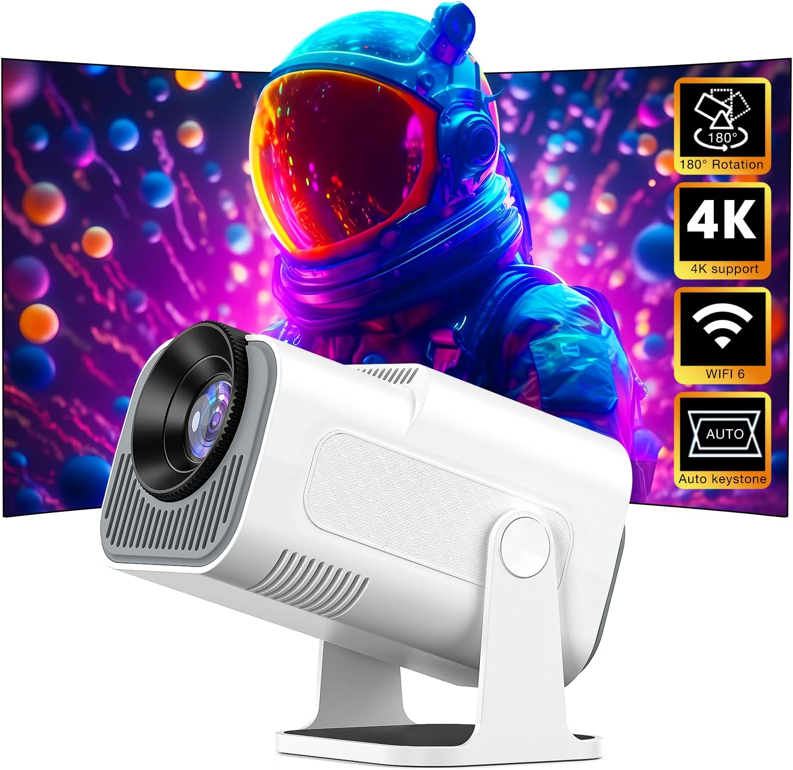 Mini Projetor Portatil - LucZeng Wifi 6 Bluetooth 5.0 Smart Projetor ...