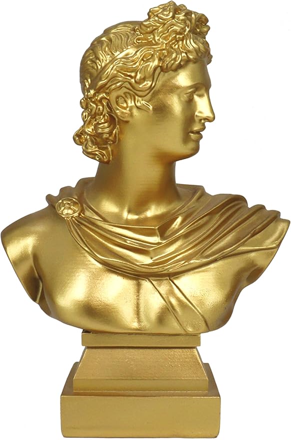 Amazon.com: 11.5" Greek Statue Apollo Sculpture Decor,Vintage Gold ...