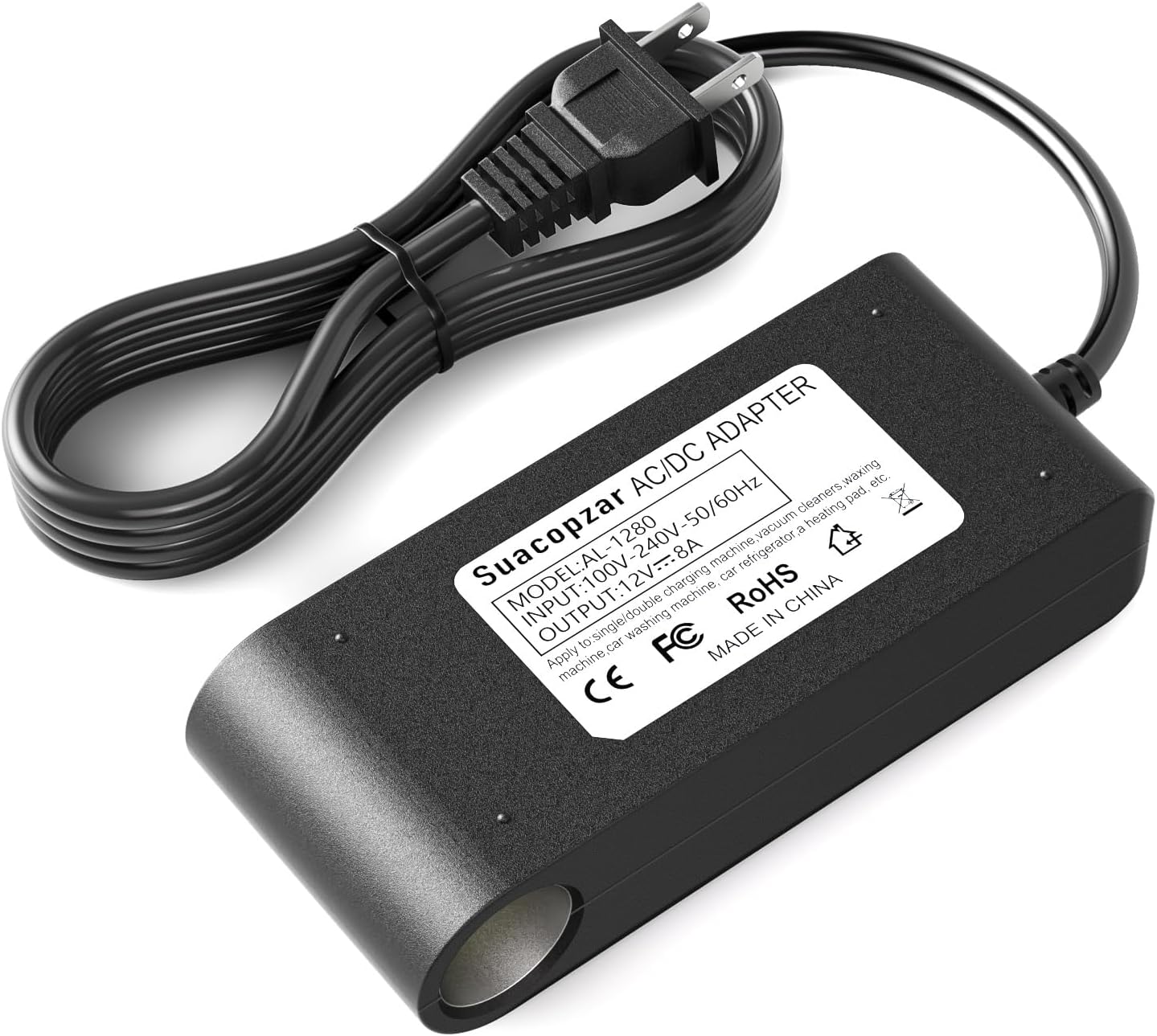 Amazon.com: Suacopzar 12V 8A 96W AC to DC Cigarette Lighter Socket ...