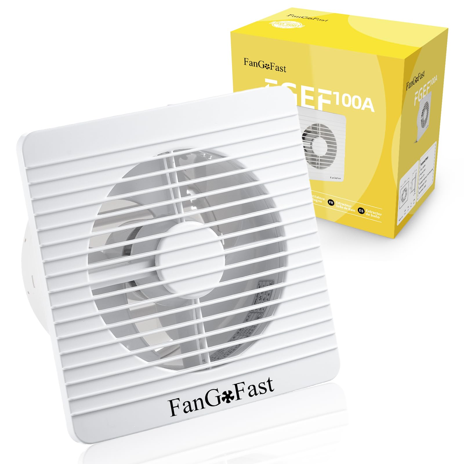 FanGoFast Bathroom Fan 100 mm with Timer Exhaust Fan Quiet 12 W ...