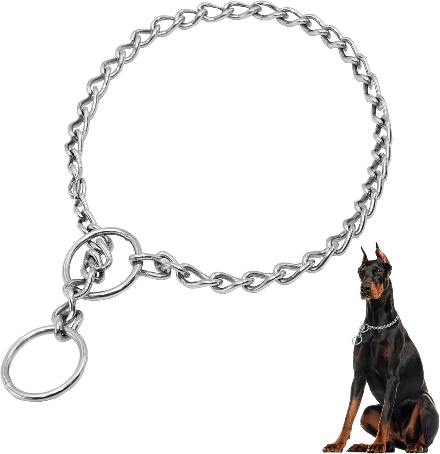 Amazon.com : Seyezo Silver Dog Chain Collar, Slip Dog Training Choke ...