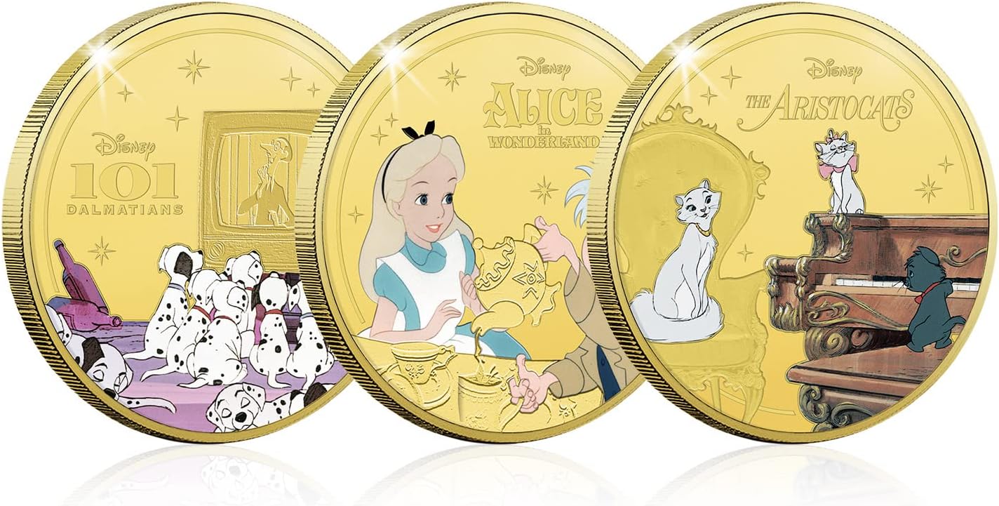 Disney Gift Limited Edition 14 Chibi Collectable Gold Plated Coins ...