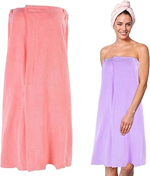 Amazon.com: LLOUSSAK 2Pcs Towel Wrap for Women, Fluffy Bath Robe With ...