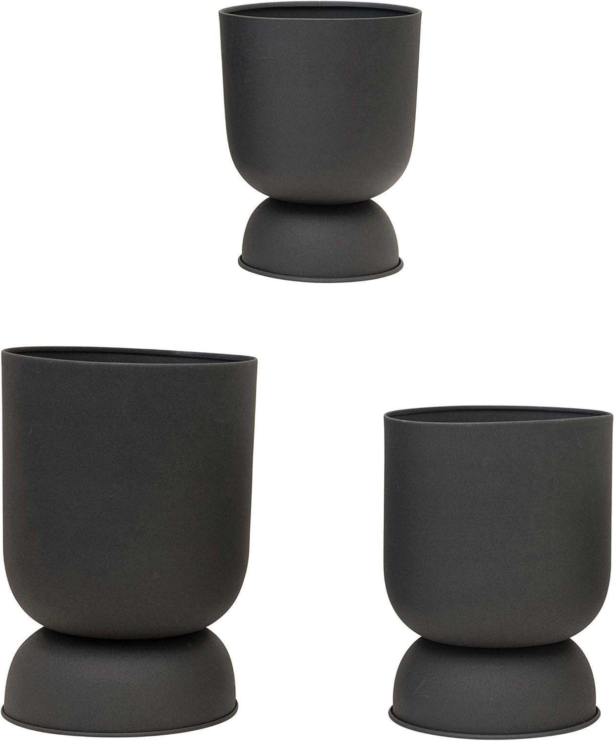 Amazon.com: Bloomingville Textured Metal Footed Planters, Black Finish ...