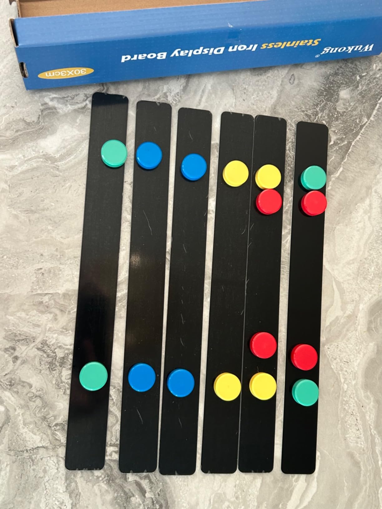 Wukong 30x3cm, Pack of 4 Magnetic Stainless Black Boards Strips ...