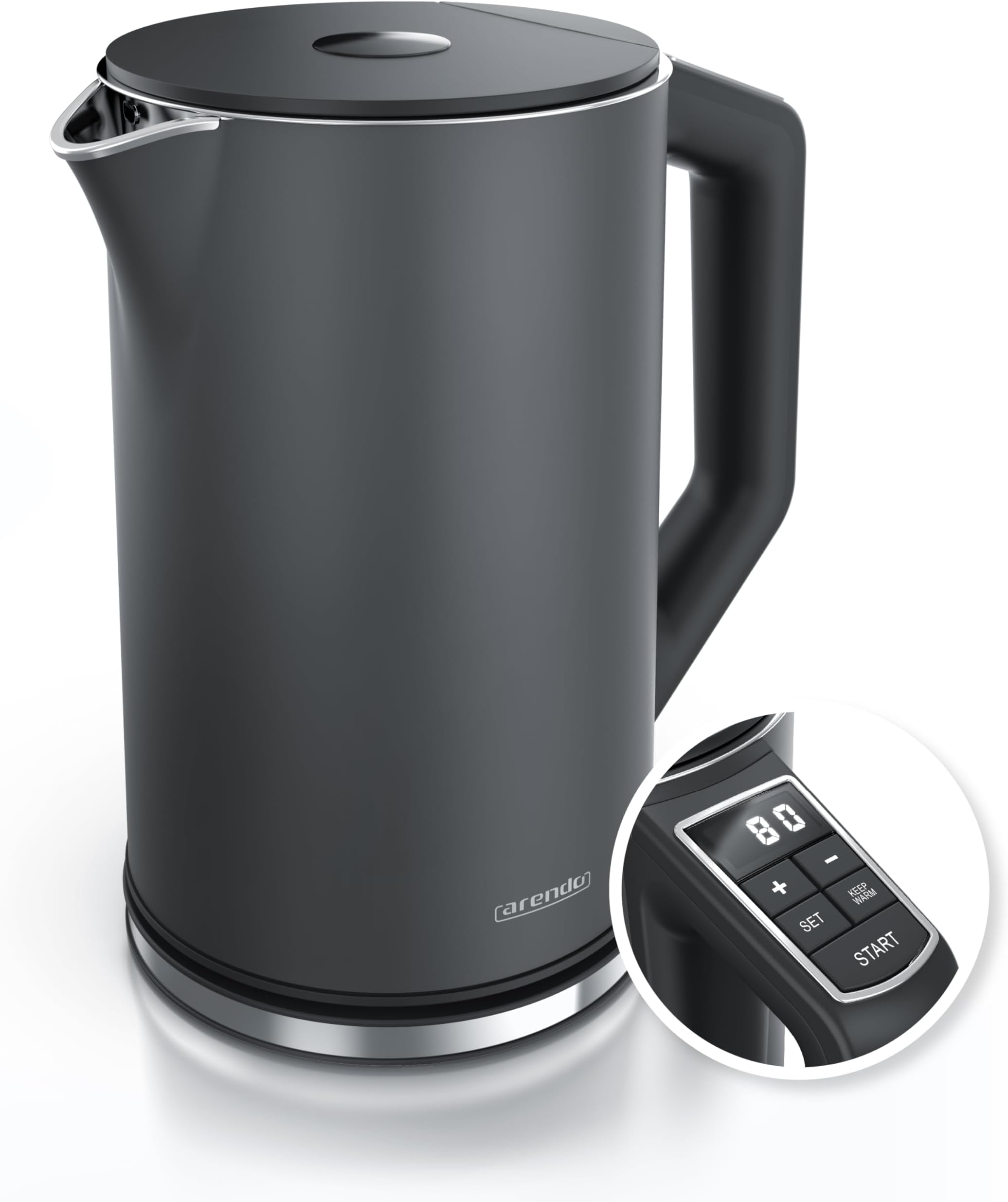 Amazon.de: Arendo - Edelstahl Wasserkocher mit Temperatureinstellung 40 ...