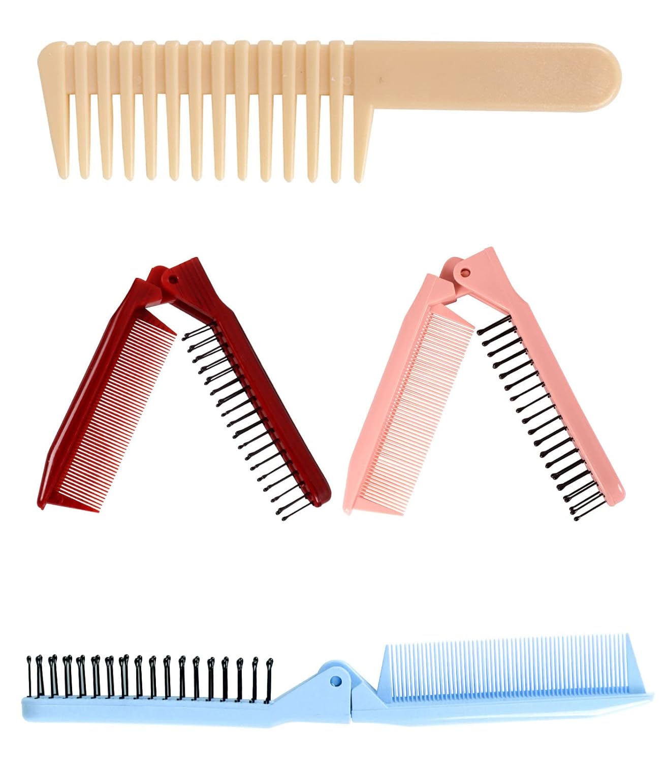 Amazon.com : Folding Combs Big Tooth Comb - Portable Travel Folding ...