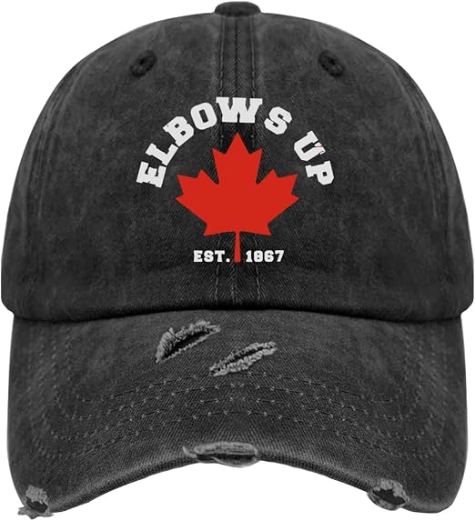 Elbows Up Canada Hat for Mens Washed Distressed Baseball Cap Funny ...