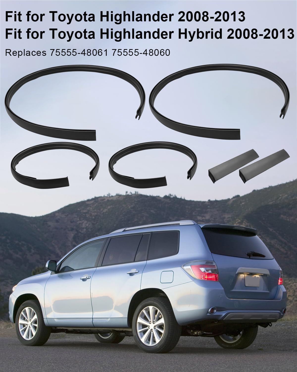 Snapklik.com : Roof Drip Side Finish Trim Molding Kit Fit For Toyota ...