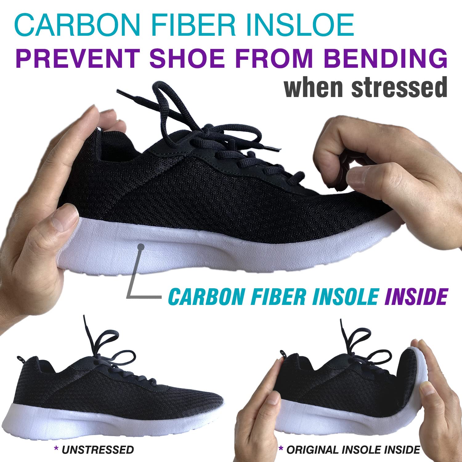 Snapklik.com : 1 Pair Very Rigid Carbon Fiber Shoe Inserts For ...