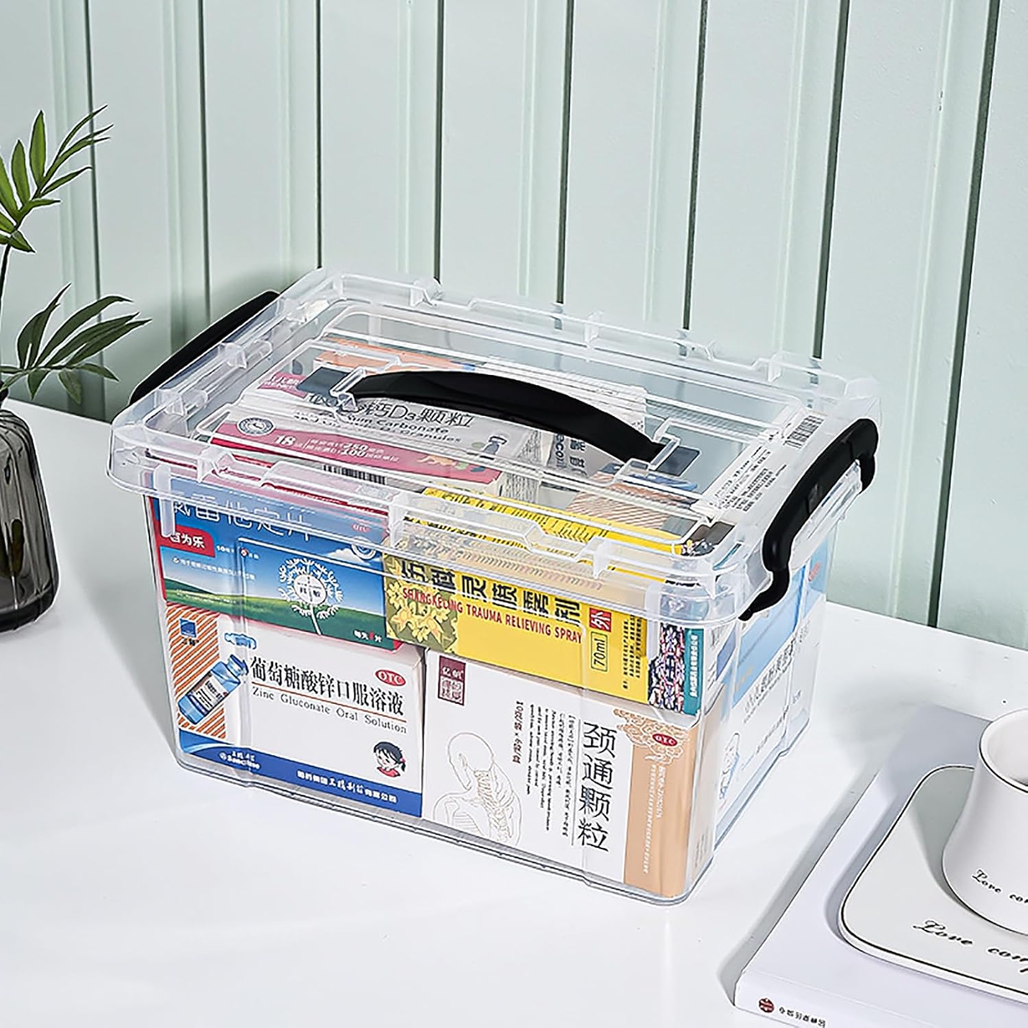 Nicunom Paquete de 4 cajas de almacenamiento transparentes de 6 cuartos ...