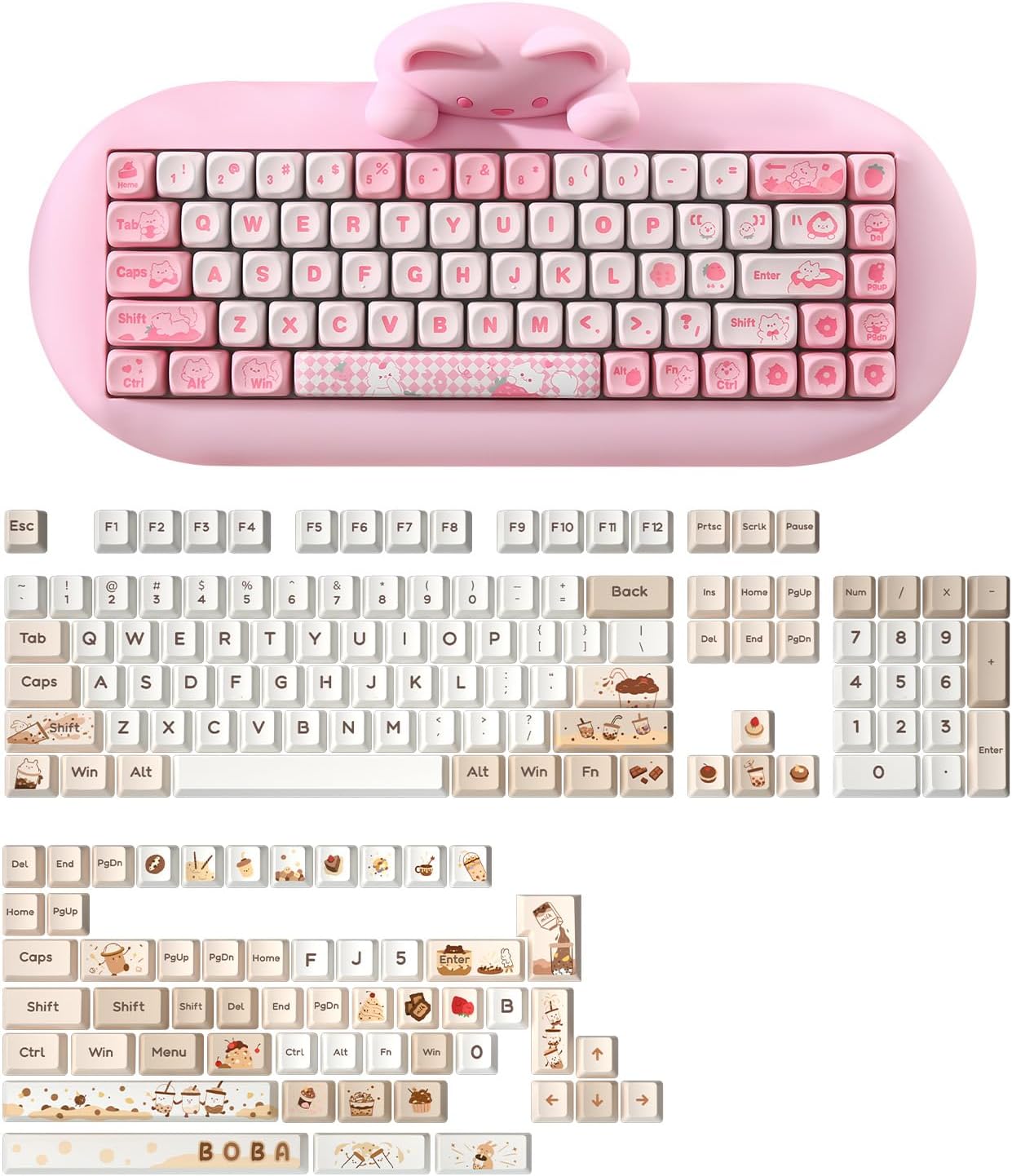 Amazon.com: YUNZII C68 65% Wireless Mechanical Gaming Keyboard (Milk ...