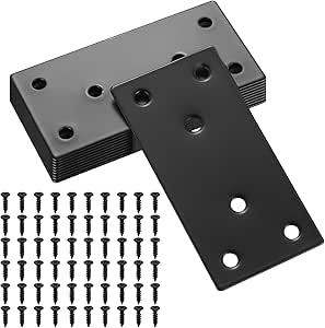 Pack of 10 Stainless Steel Flat Connectors, Perforated Plate, Wood ...