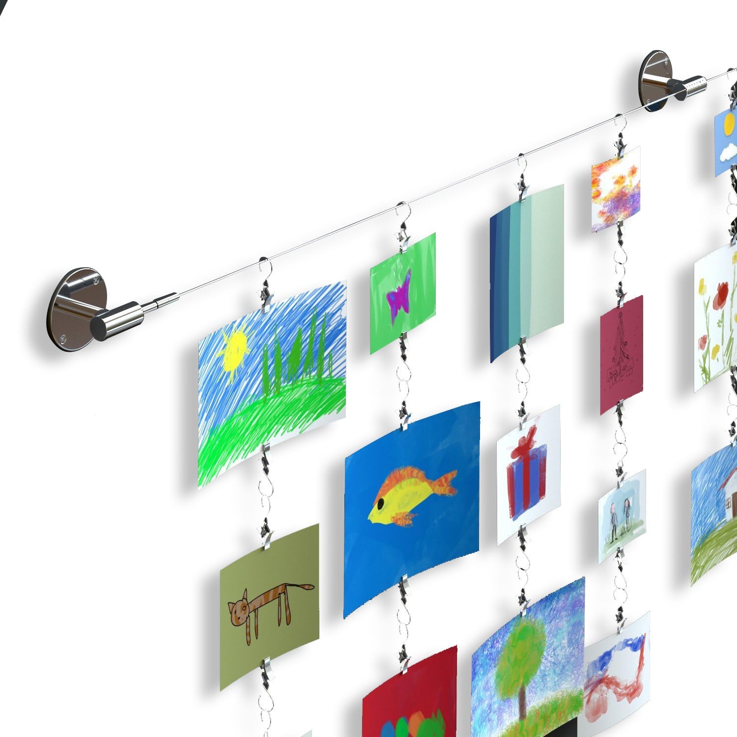 Amazon.com: Hanging Wall Display Steel Wire Rod Set For Kids Arts ...