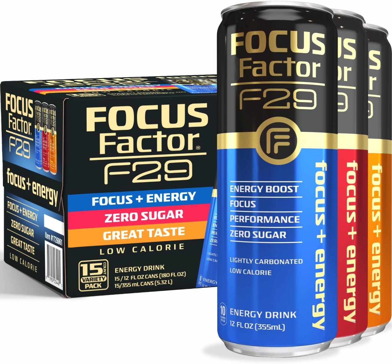 Amazon.com: Focus Factor F29 Nootropic Focus + Energy Drink (Multipack - Blue, Orange, Berry ...
