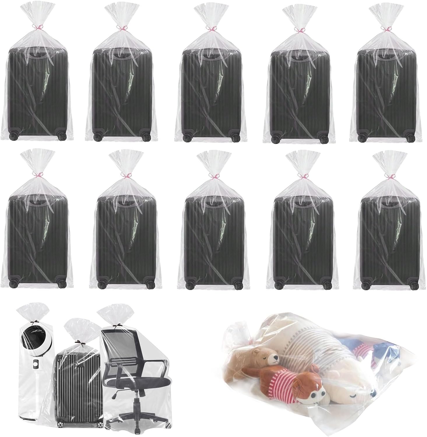 Extra Large Clear Plastic Storage Bags,10 Pieces 40x60 Inches 100x150 ...
