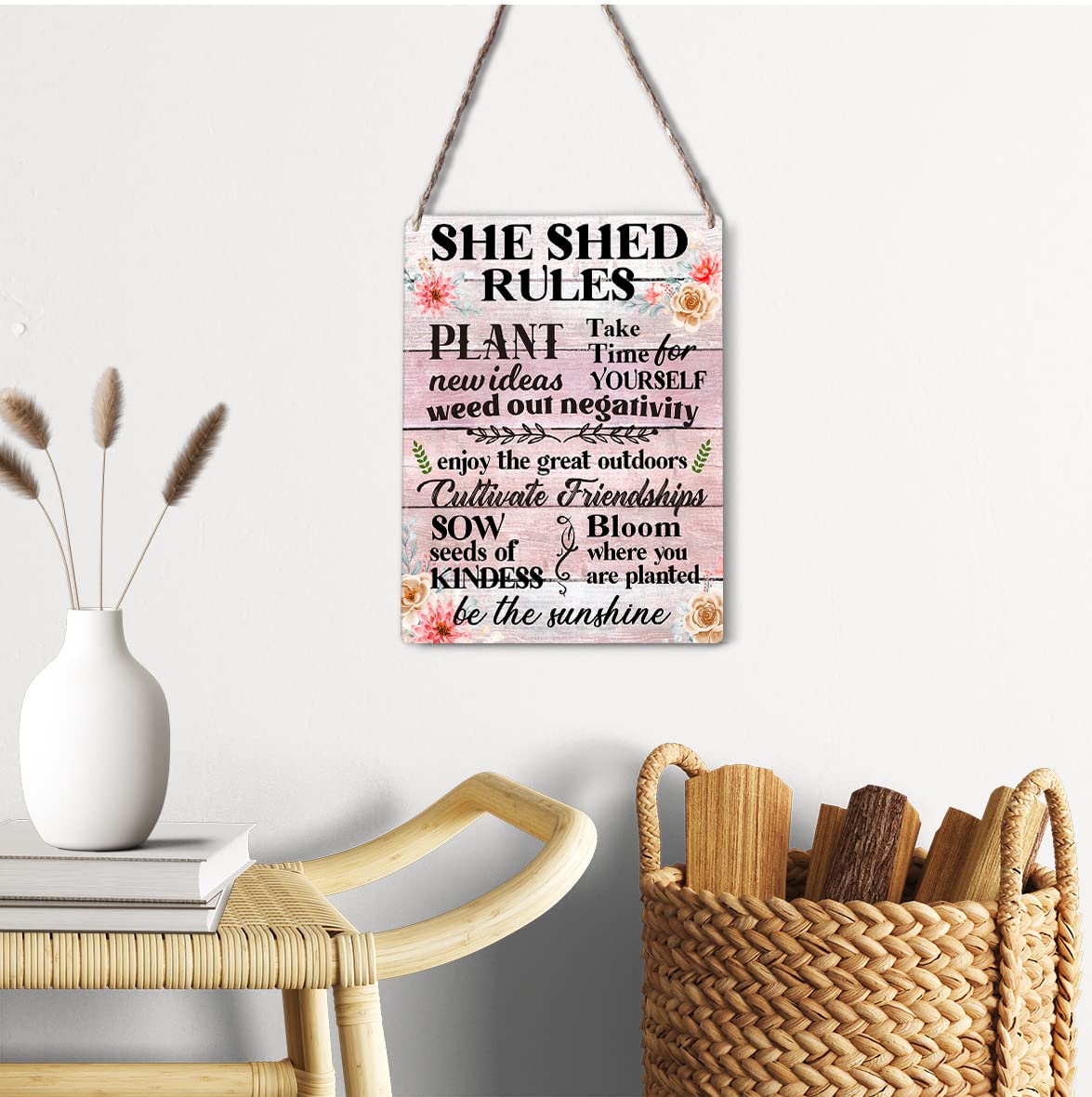 Snapklik.com : Farmhouse Garden Wooden Sign Wall Decor Rustic She Shed ...