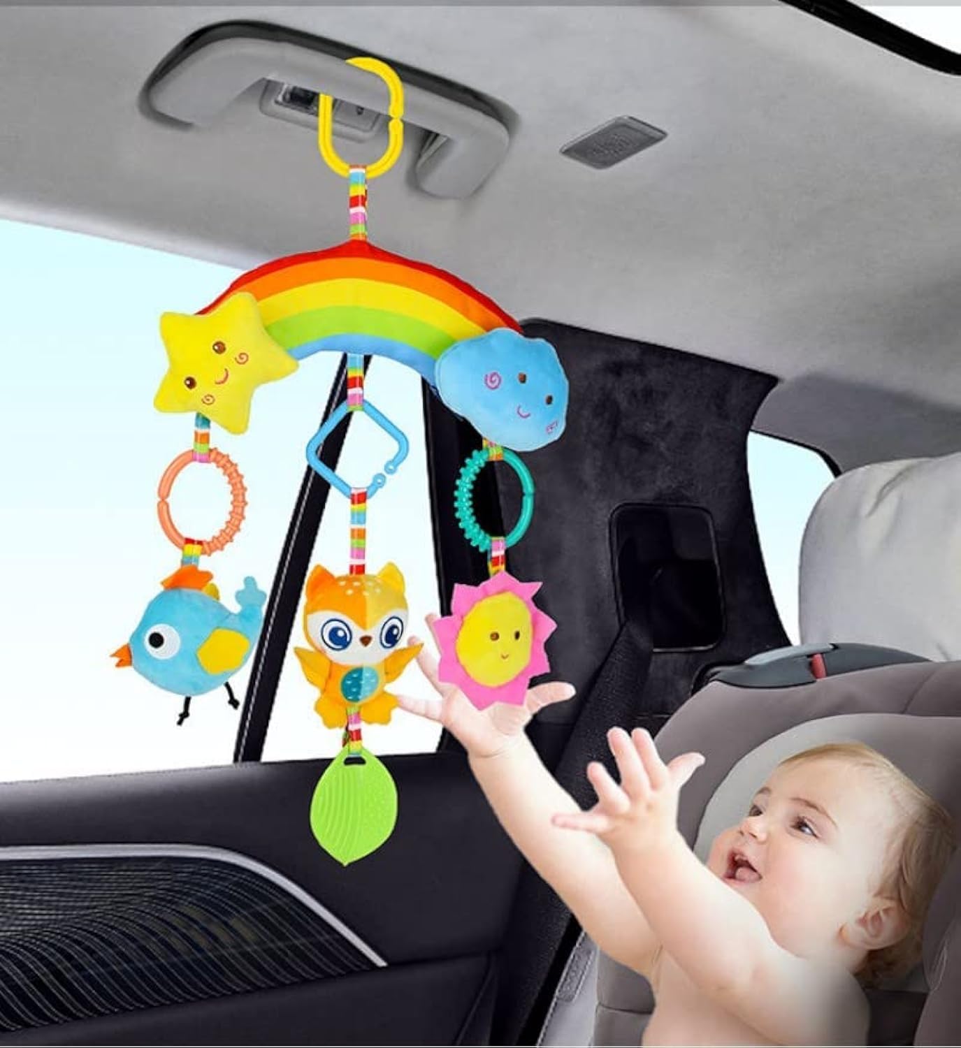 Stroller Toys & Car Seat Toys for Babies 0-6 Months, Hanging Rattle Toy ...