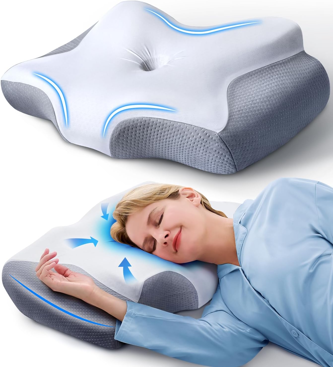 Amazon.com: EKIFT Healthy Spine Restore Cervical Neck Pillow ...
