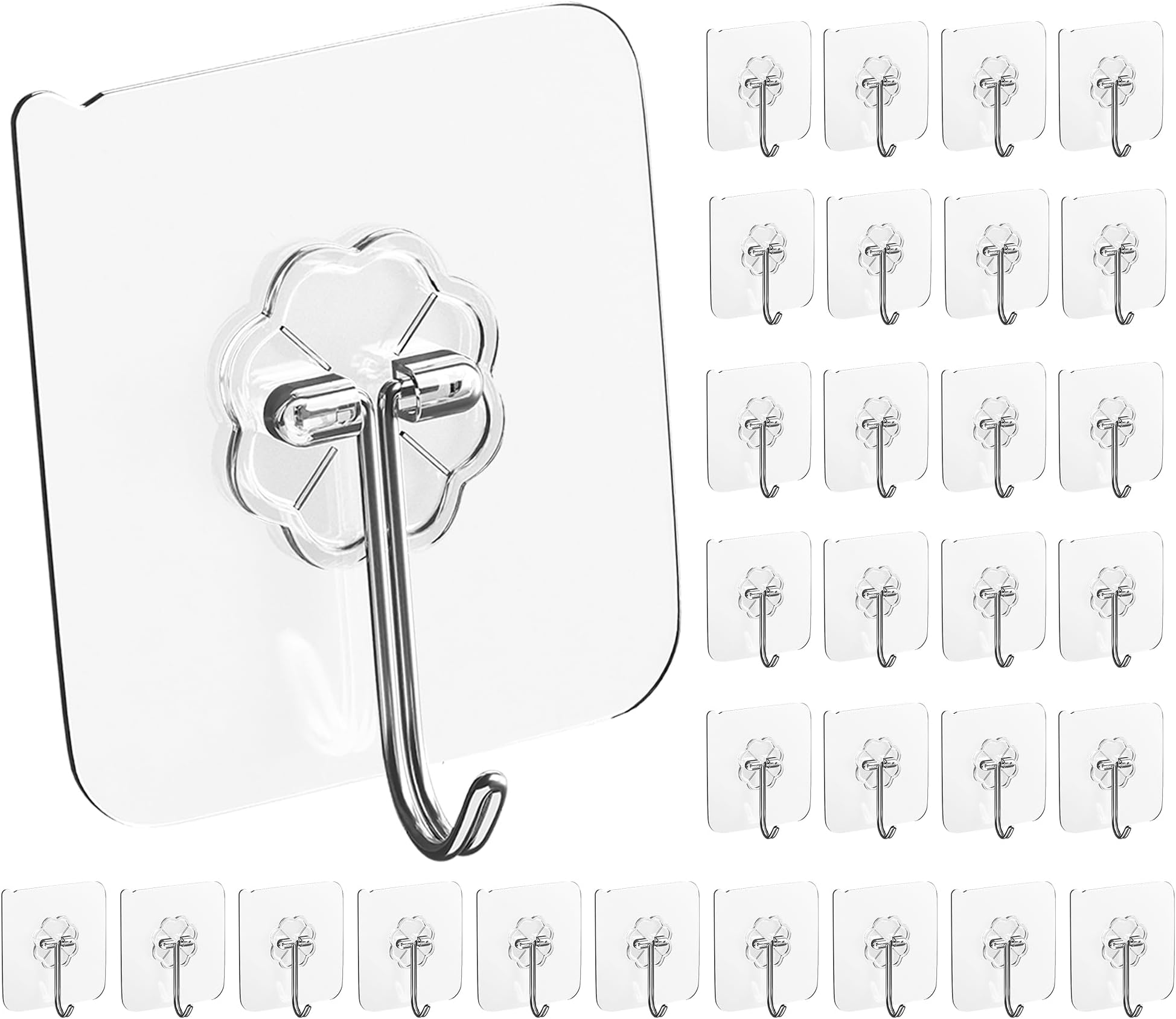 Amazon.com: Ninth Five 30Pack Adhesive Wall Hooks, 22lb Strong Sticky ...