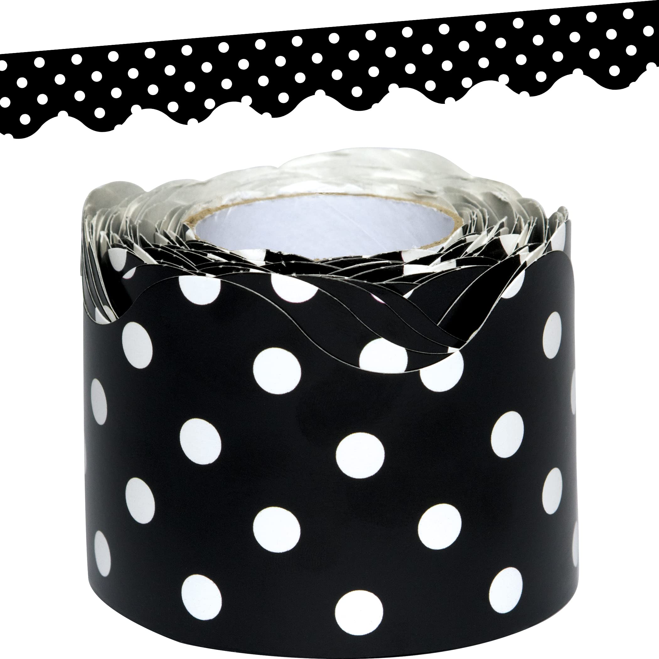 Polka Dot Border For Bulletin Board Black Polka Dot Border Trim - 50ft ...