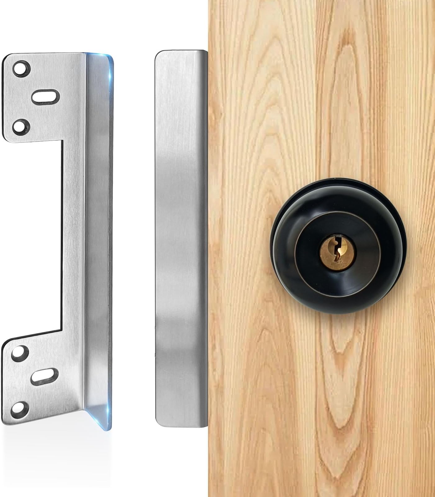 Catephe Door Latch Cover, 2 Pcs Door Latch Guard Plate, L Shaped ...