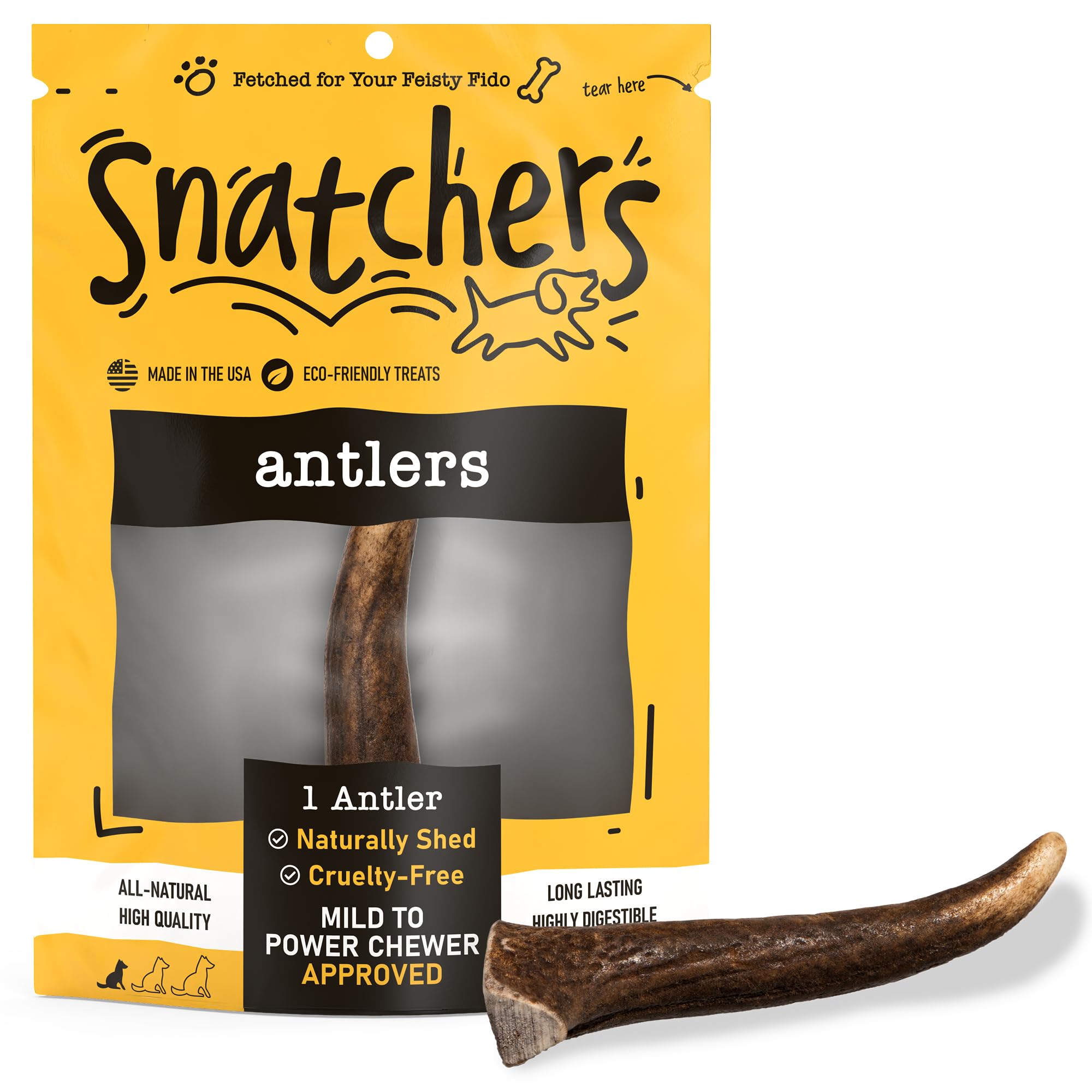Amazon.com : Snatchers Elk Antlers for Dogs – Long Lasting Dog Chews ...