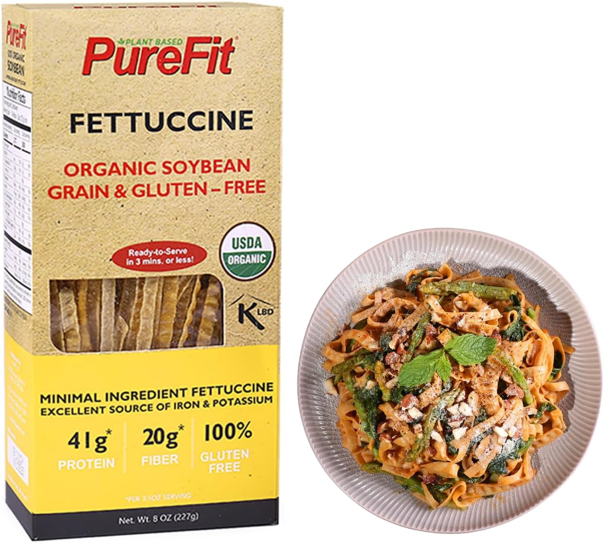 Amazon.com : PureFit - Organic Soy Bean Fettuccine Pasta - Low Carb ...