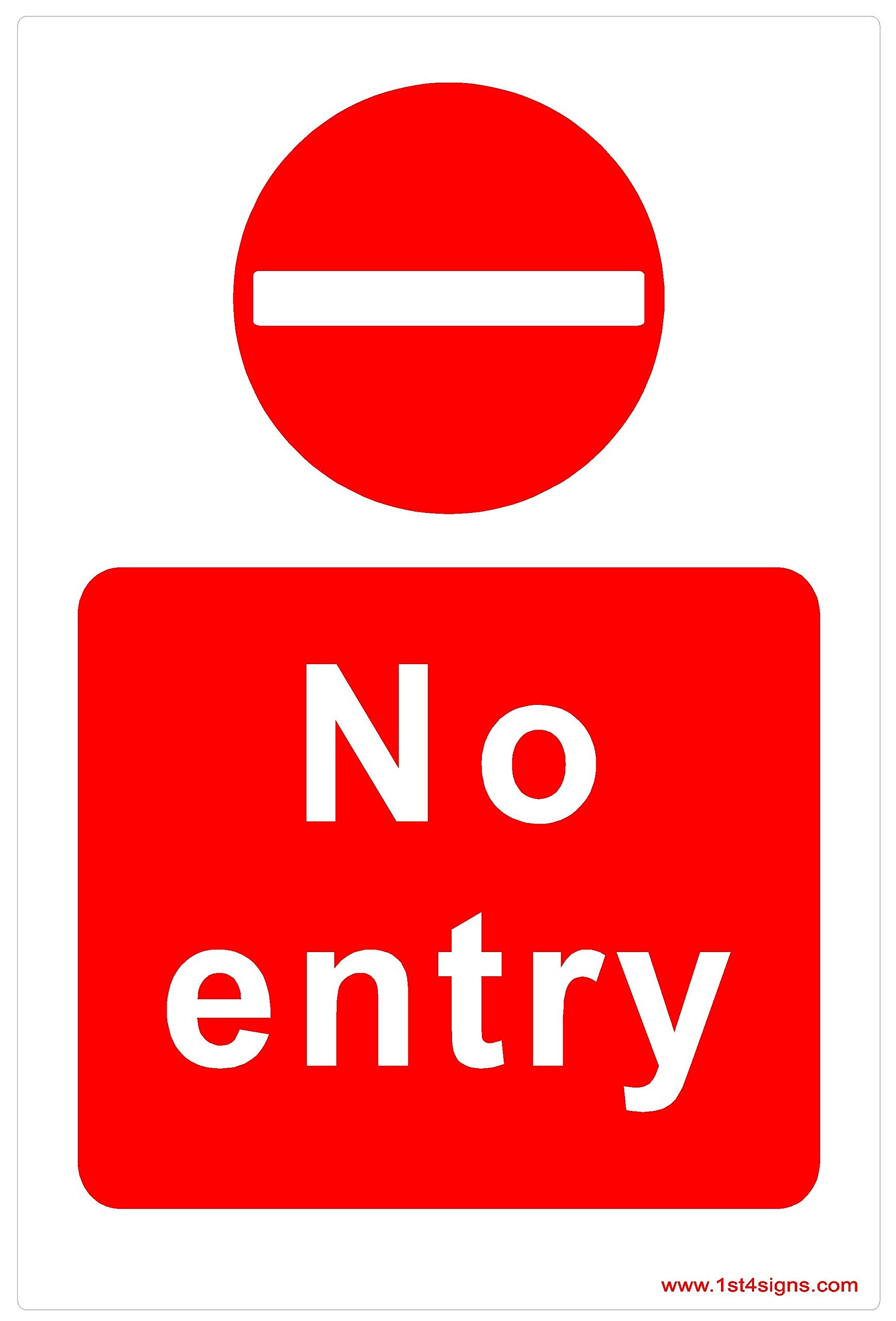 1st 4 Signs No Entry Warning Sticker Self Adhesive External ...