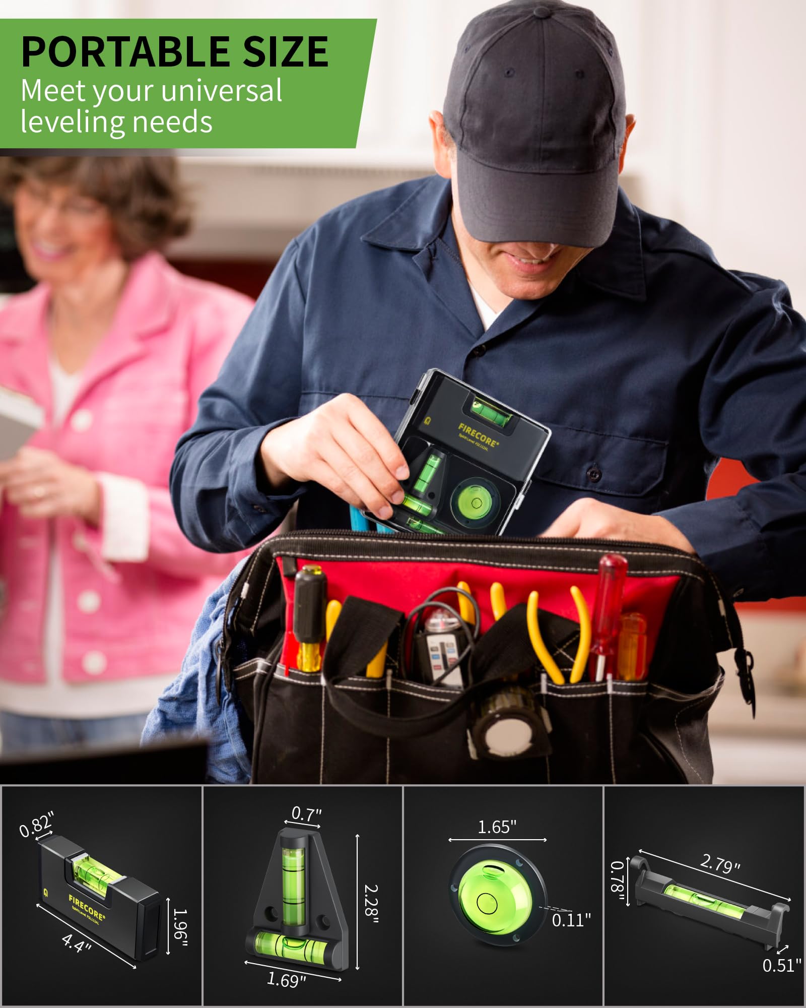 Snapklik.com : Leveler Tool, 4-in-1 Small Level Set, Torpedo Level ...