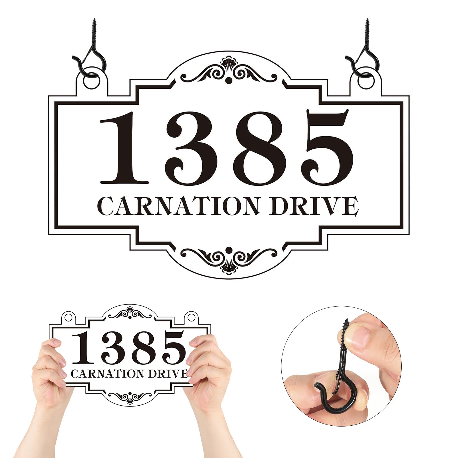 Amazon.com: Hanging Address Plaque Sign - Mailbox House Number Plaque ...