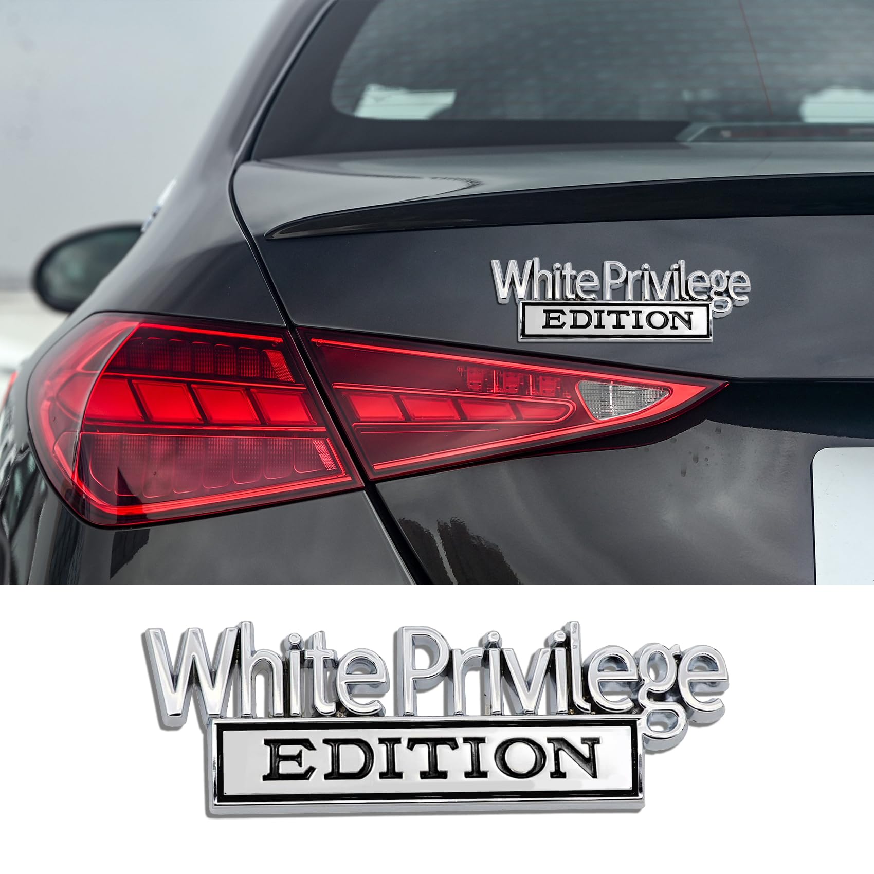 Snapklik.com : White Priviledge Edition Emblem, Car Exterior Emblems ...