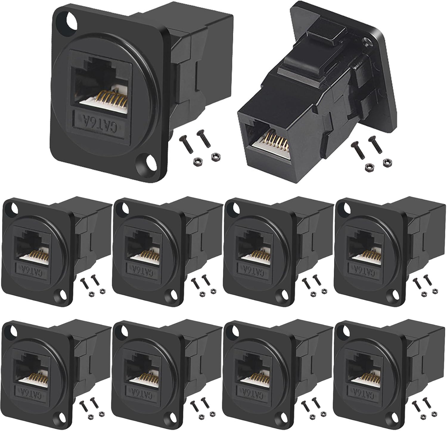 Amazon.com: PENGLIN 10PCS D-Type CAT6A Panel Mount Connector, RJ45 Pass ...