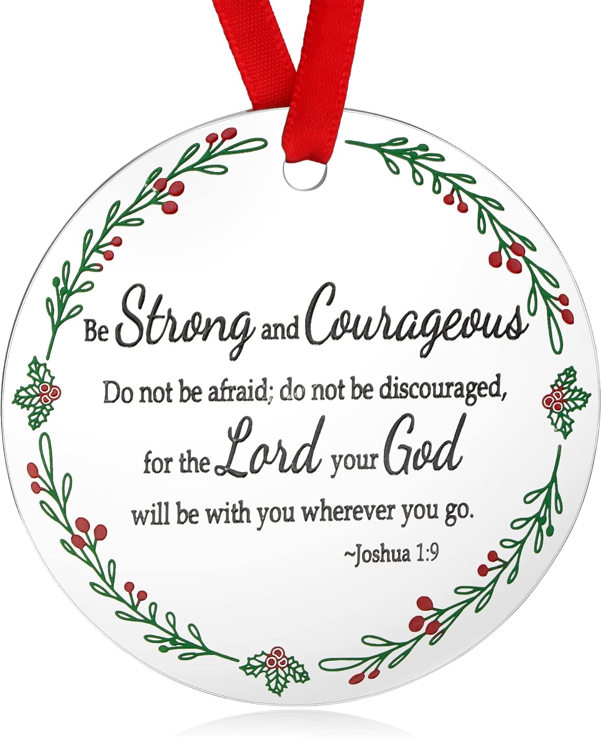 Amazon.com: Be Strong and Courageous Christian Ornaments for Friend ...