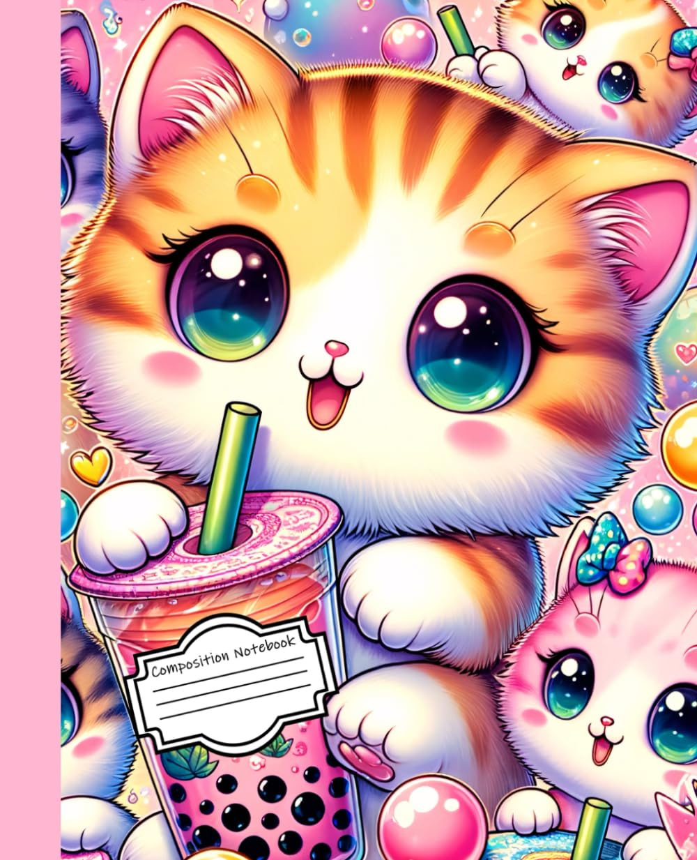Composition Notebook: Kawaii Cat & Boba Tea Composition Notebook: Cute ...