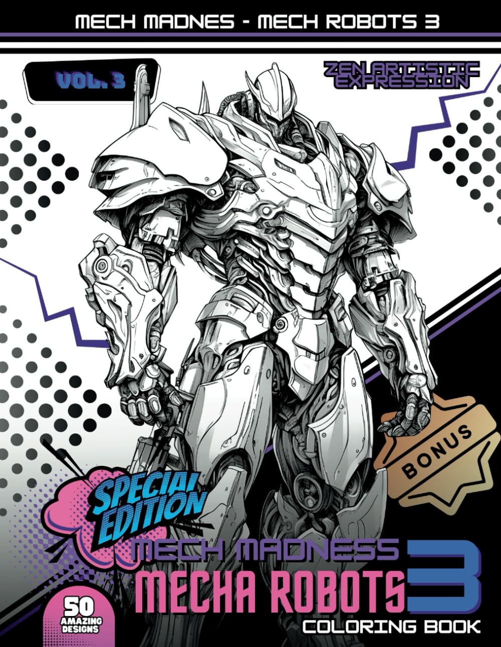 Amazon.com: Mech Robots Coloring Book 3ED: Mech Madness 3 Special ...