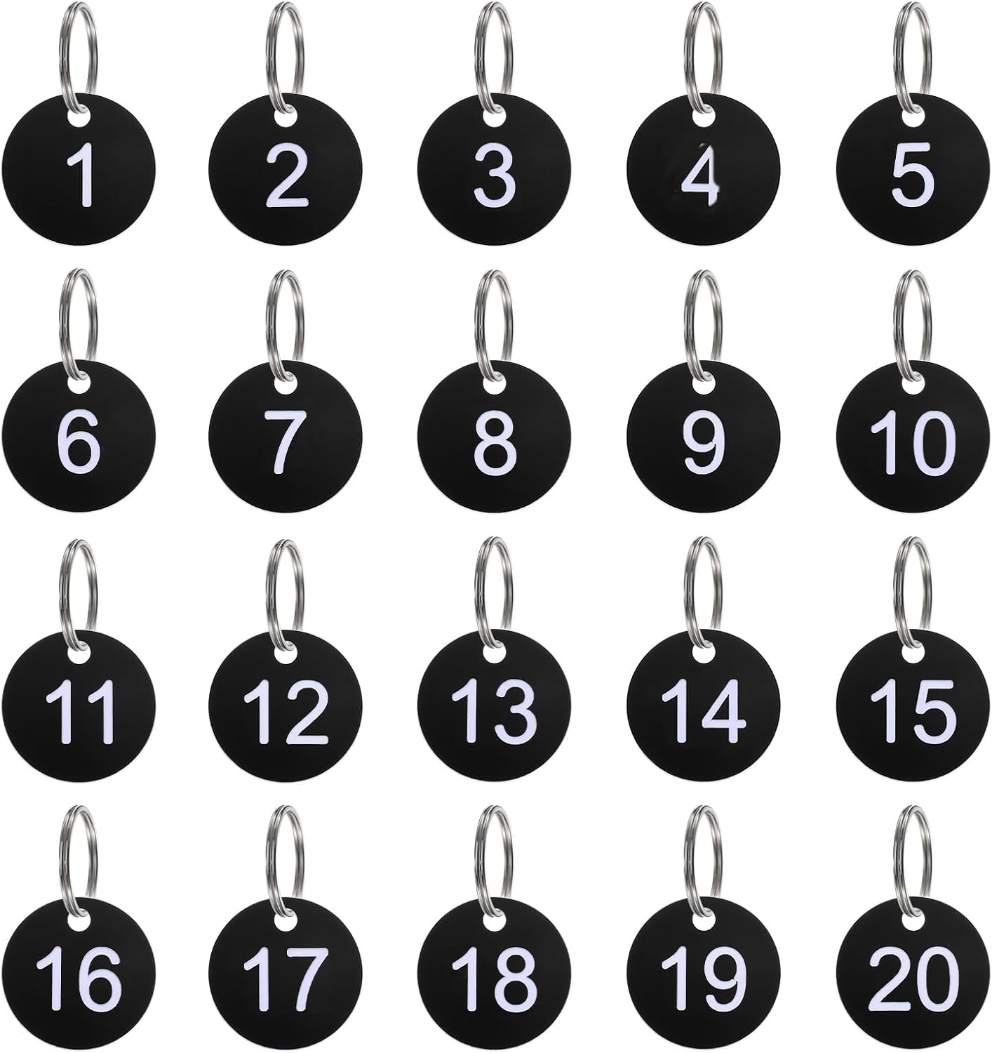 sourcing map Number Key Tags 1-20, 20 Pcs 35mm Round Number Tags ...