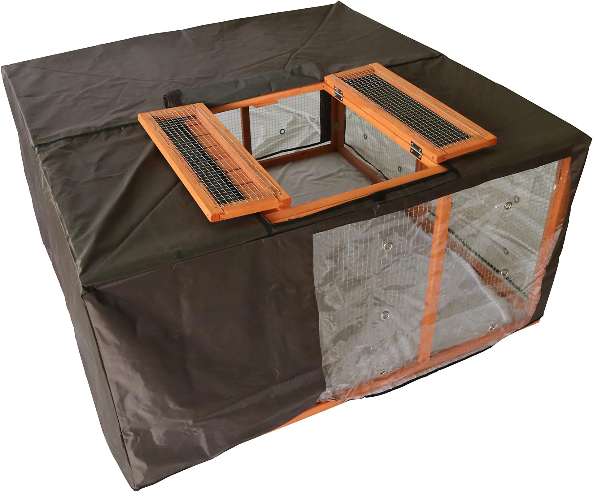 BUNNY BUSINESS Fully Folding Sheltered Rabbit Run Hutch, 48-inch ...
