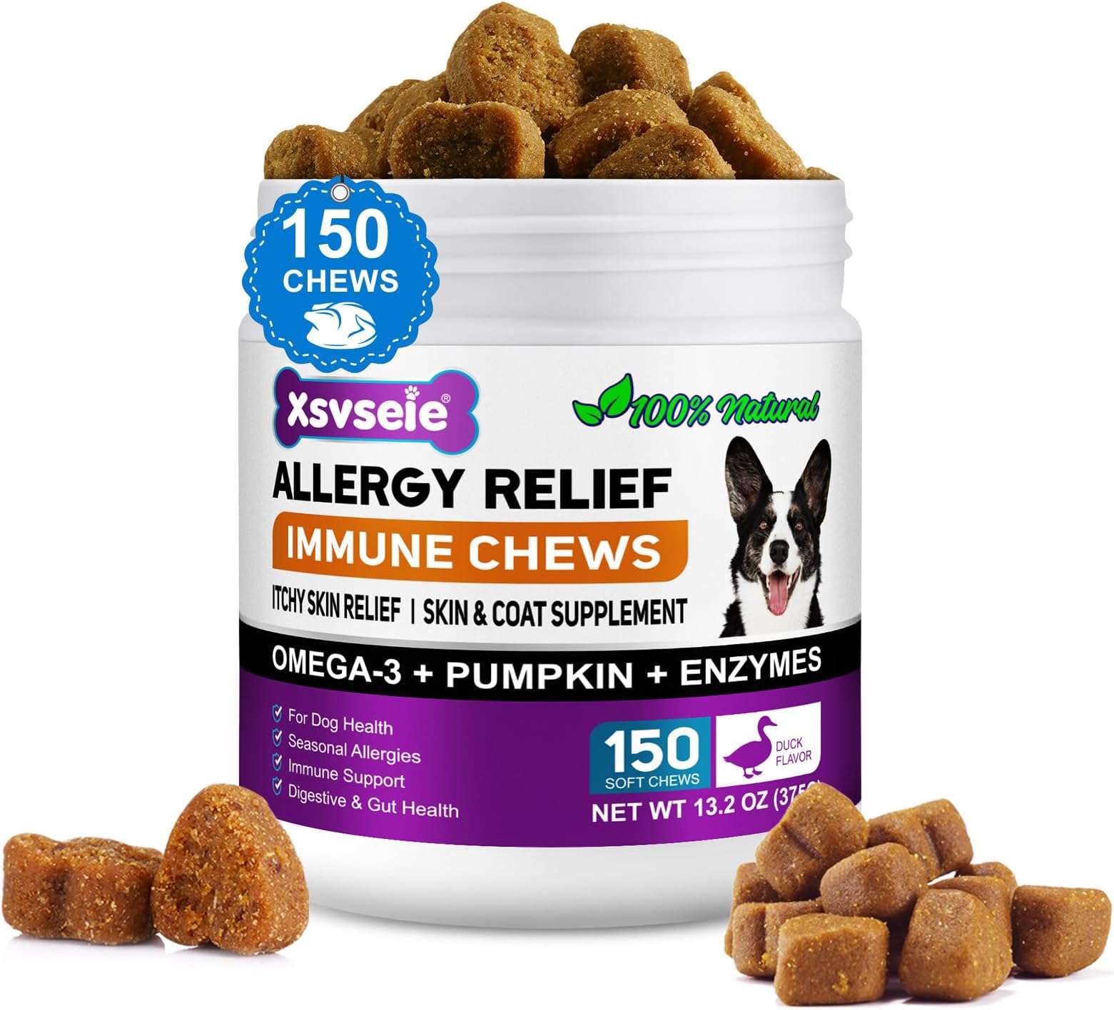 Dog Allergy Relief,Itchy Dog Skin Relief Chews,Allergy Relief Immune ...