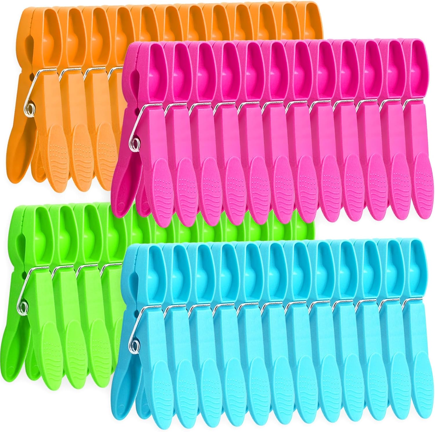 Amazon.com: Clothes Pins, 48 Pack Colored Plastic Clothespins, Clothes ...
