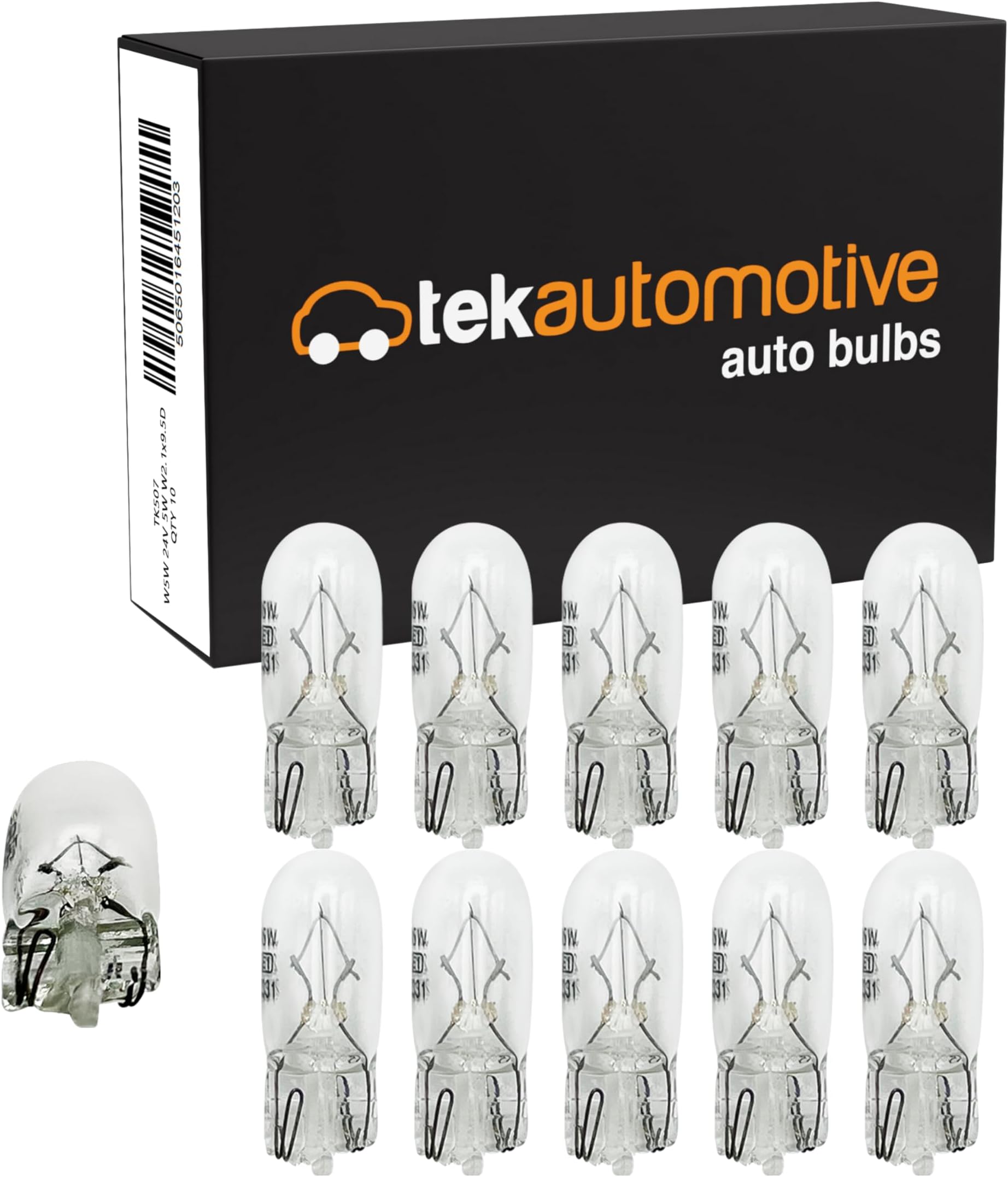 Tek Automotive 507 W5W 24V Bulbs for Lorry Truck Side Tail Indicator ...