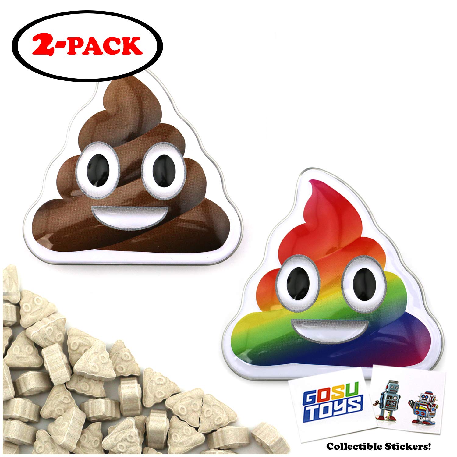 Buy Emoticandy Poop Tin (2 Pack) Poop Emoji Candy Vanilla Flavor Gift ...