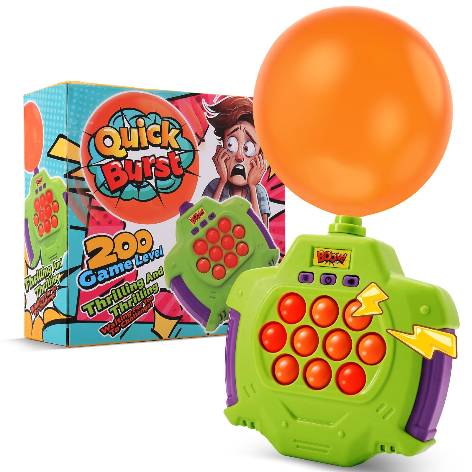 Balloon Fast Push Bubble Game,Quick Push Pop Game Light up Fidget Toys ...