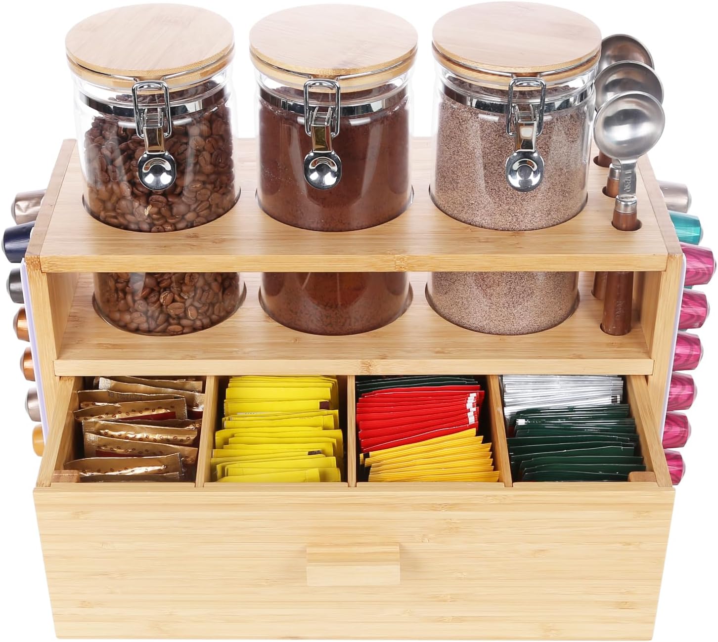 Amazon.com: KKC HOME ACCENTS Coffee and Tea Station Organizer with 3 ...