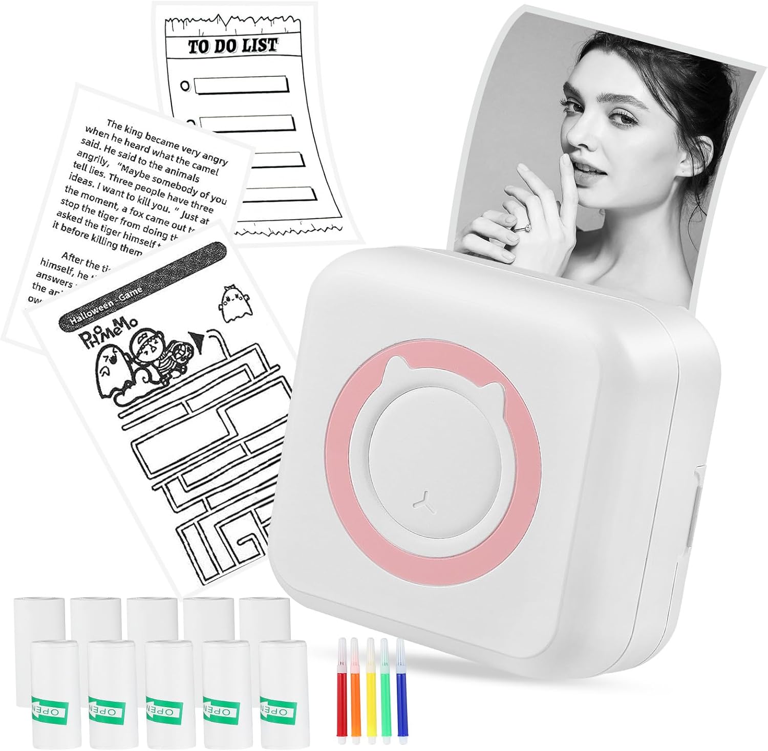 TOPEV Mini Thermal Printer,Bluetooth Labler Maker, Portable Printer ...