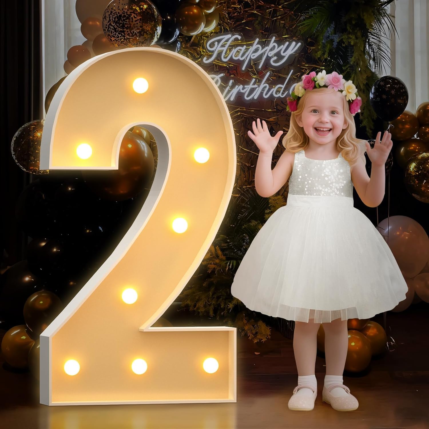 3FT Marquee Numbers 2 for 2nd 21st Birthday Decorations, Large Light Up ...
