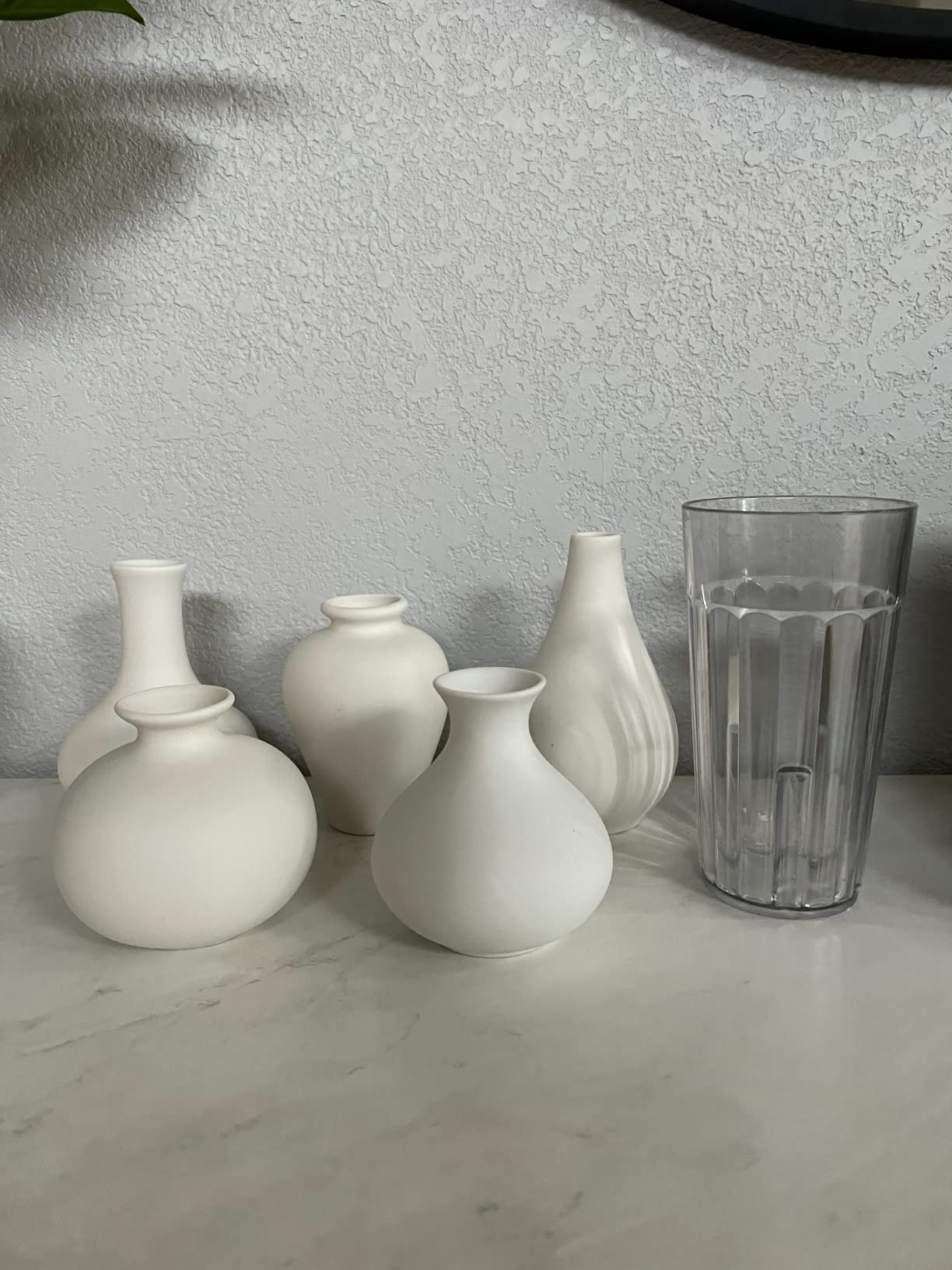 $6/mo - Finance Small White Vase Set 5 Cute Mini Ceramic Vases for ...